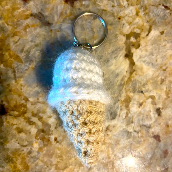 Other | Handmade Crochet Ice Cream Cone Keychain | Poshmark